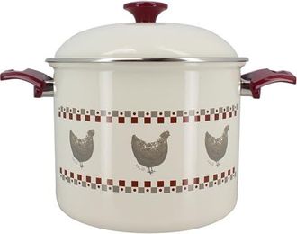 Menastyl Cuisson Marmite gallina 24cm en acier &eacute;maill&eacute; avec couvercle en m&eacute;tal - 3645462
