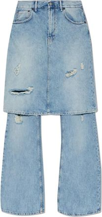 Acne Studios Femme, Jeans, Bleu, Taille: 36 FR Layered Denim Pantalons