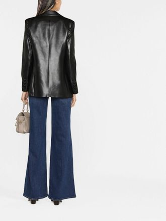 Alice & Olivia Faux Leather Blazer - Black