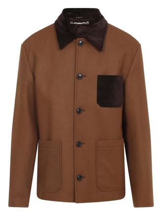 Marni veste &agrave; col textur&eacute; - Marron