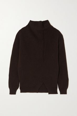 The Row Dassimo Pullover Aus Gerippter Wolle Mit Stehkragen - Braun