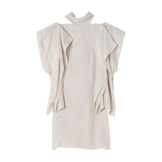 Lanvin Femme, Blouses et Chemises, Blanc, Taille: 36 FR Top &agrave; Volants en Charmeuse