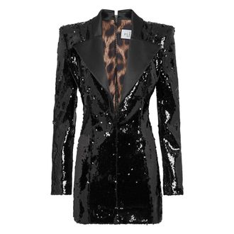 Philipp Plein Superfitted Kleid Paillettes - - Dresses - Damen - Schwarzk - XL