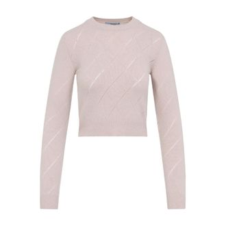 Prada Kurz&auml;rmliger Kaschmirpullover - - Knitwear - Damen - Rosa - M
