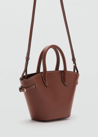 Mango Petit sac bandouli&egrave;re marron moyen - Femme - Taille unique - MANGO