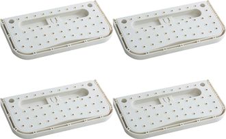 Aboofan Faltbares Wandschuhregal 4 St&uuml;ck Wei&szlig; mit Selbstklebender Montage Staubgesch&uuml;tzter Sandalenhalter f&uuml;r Badezimmer Wohnmobil und Kleiderschrank