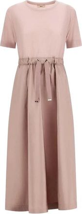 Herno Femme, Robes, Rose, Taille: 40 FR Robe Midi &agrave; Taille Fronc&eacute;e