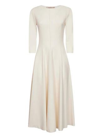 Blanca Vita robe évasée à col rond - Tons neutres
