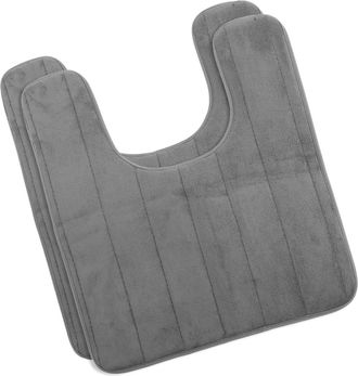 BESPORTBLE 2 St&uuml;ck Teiliges U f&ouml;rmiges Badezimmerteppich aus Memory Schaum rutschfeste Saugf&auml;hige Wc Matte Waschbarer Atmungsaktiver Teppich f&uuml;r Bad und Wc Dunke