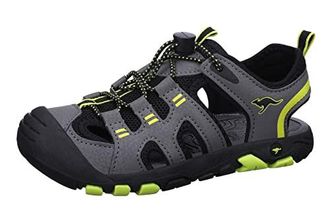 Kangaroos Mixte K-Trek Jam Sandale, Gris Acier Citron Vert, 38 EU