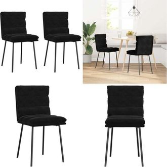 vidaXL Esszimmerstühle 2 Stk. Schwarz Samt - Vidaxl