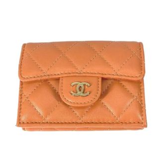Chanel Portefeuille tri-fold Pre-owned - Femme - Pre-owned - Orange - Taille: ONE Size