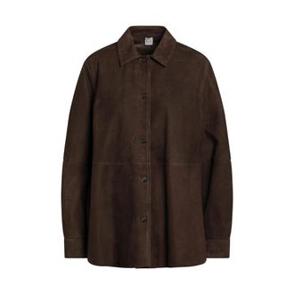 Toteme Soft Suede Overshirt - - Jackets - Damen - Braun - L