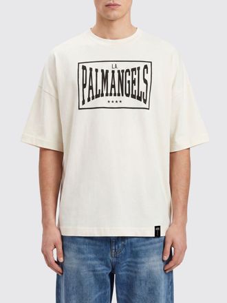 Palm Angels T-Shirt aus Baumwolle mit Rundhalsausschnitt und kontrastierendem Logo-Print vorne
