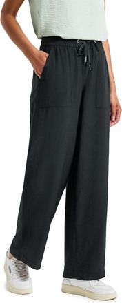 Street One Damen A379435 Wide Leg Crepe Hose, Pine Grove Green, 40W / 30L