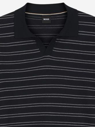 HUGO BOSS Mens Polo Shirt Dark Navy Cotton T-shirts And Polos