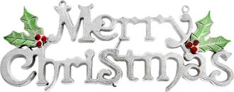 Amosfun Merry Christmas Schild Weihnachtsbaum Anhänger 19cm Silber Christbaumschmuck Hängende Weihnachtsdeko Weihnachtsbaumschmuck Weihnachten Party Festival 