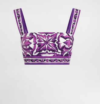 Dolce & Gabbana Majolica-print Poplin Top - Frau Blusen Und Tops Multicolor 46