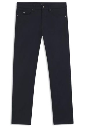 BOSS Herren H-Delaware5 Delaware Slim-Fit Hose aus elastischem Baumwoll-Satin Dunkelblau 33/34