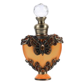 BESPORTBLE Herzf&ouml;rmige Parf&uuml;mflasche mit Hohlgravur Nachf&uuml;llbar aus Glas f&uuml;r Reisen und Kosmetik Antikes Design Auslaufsicher f&uuml;r &Auml;therische &Ouml;le und DIY Kosmetik