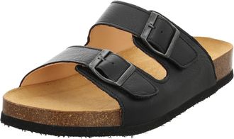 Think Herren WOLFI chromfrei gegerbte nachhaltige Pantolette, SCHWARZ 0000