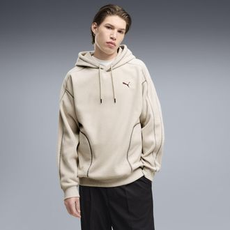 Puma Hoodie dhiver d&eacute;contract&eacute; &agrave; zip Essentials Elevated Homme, V&ecirc;tements, Beige, XXL