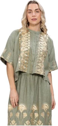 Greek Archaic Kori Damen, Blusen & Hemden, Gr&uuml;n, SGr&ouml;&szlig;e