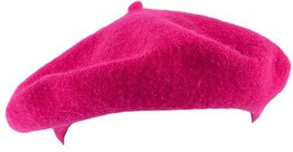 Hat To Socks B&eacute;ret Fran&ccedil;ais en Laine M&eacute;lang&eacute;e &agrave; Couleurs Unies, pour Les Femmes et Les Hommes (Fuschia)