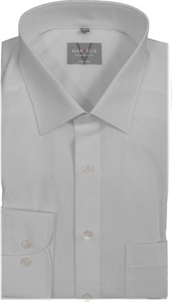 Marvelis Comfort Fit Herren Hemd New Kent Langarm Popeline- Gr. 43, Wei&szlig;