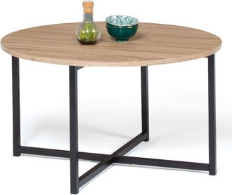 IDMarket Couchtisch, rund, Detroit 70 cm, Industriedesign