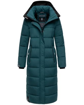 Navahoo Damen Wintermantel warmer Steppmantel lang mit abnehmbarer Kapuze Isalie Ocean Green Gr. XXL