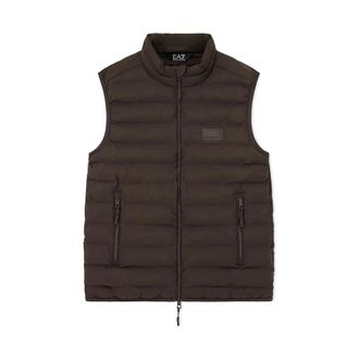Emporio Armani &Auml;rmellose Steppweste mit Logo - - Jackets - Herren - Braun - L