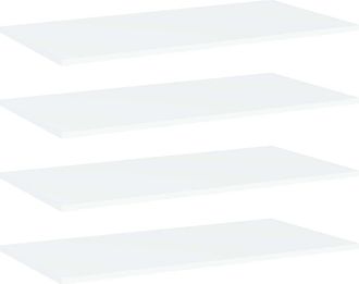 Generic 4X B&uuml;cherregal, Brett Wandboard, Wandregal Regal, Regalboden Wand, Board Ablage, H&auml;ngeregal, Schweberegal, Holzwerkstoff (Wei&szlig; 40x10x1,5cm) (80 x 40 x