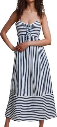 Generic Robe longue d&eacute;t&eacute; &agrave; bretelles spaghetti &agrave; rayures style boh&egrave;me d&eacute;contract&eacute; pour les vacances, la plage, les vacances, la plage, les vacances, bleu, XL