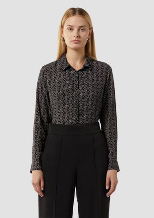 Comma Langarmbluse Bluse Viskose-Bluse mit All-over-Print