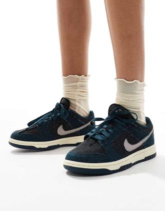 Nike Dunk Low SEA - Baskets en denim - Bleu fonc&eacute;