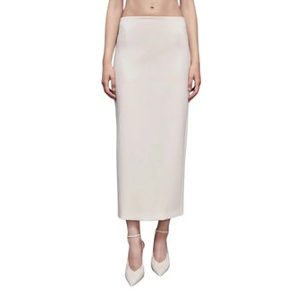 Patrizia Pepe Twill Bleistiftrock mit Fly-Detail - - Skirts - Damen - Beige - S
