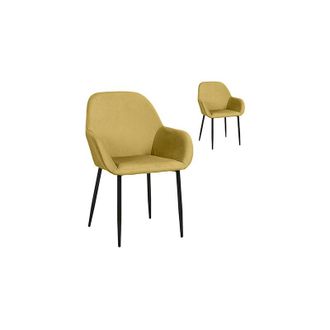 M&S Collection M&s - Lot de 2 fauteuils repas en tissu jaune moutarde - loxtoy
