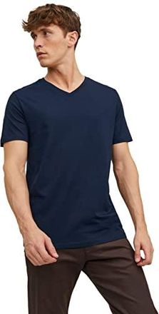 Jack & Jones Jjeorganic Basic Tee Ss V-neck Noos Homme haut, Marine, XXL