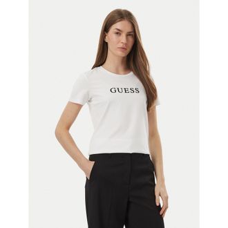 Guess T-Shirt O5RI01 KBBU1 Wei&szlig; Slim Fit