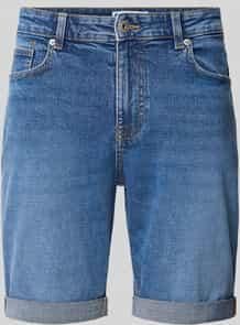 Review Slim Fit Jeansshorts mit Umschlag