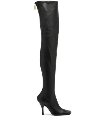 Khaite Eva Overknee-Stiefel mit Reißverschlussdetail 100mm - Schwarz