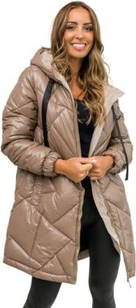 BOLF Femme Veste dhiver long avec capuche Blouson a capuche Coupe Chaleur dhiver dautomne loisir Outdoor Casual Style 5M3189 Camel XL [D4D]