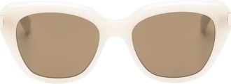Saint Laurent Eyewear Sonnenbrille mit geometrischem Gestell - Nude