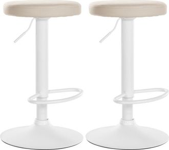 Clp Ensemble de 2 tabourets de Bar Bridge dans du m&eacute;tal blanc de type cr&egrave;me et opaque