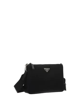 Prada Mens Shoulder Bag Nero Recycled Polyamide