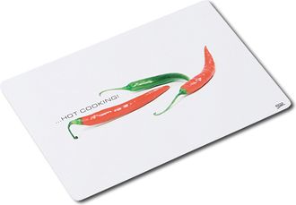 KESPER 36425 Glas- Schneideplatte, Motiv: Chili, gehärtetes Sicherheitsglas, Maße: 40 x 30 x 0.7 cm