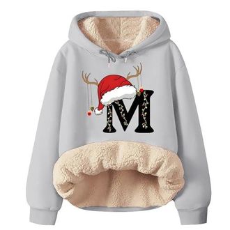 Generic Pull de No&euml;l 2025 pour femme - Grande taille - Haut moelleux &agrave; manches longues - Coupe ample - Doux et confortable - Avec cordon de serrage - Pull &agrave; c