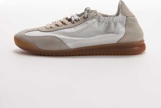 Bronx Cli-oo - Leder-Sneaker zum Schn&uuml;ren in Wollwei&szlig; mit Gummisohle