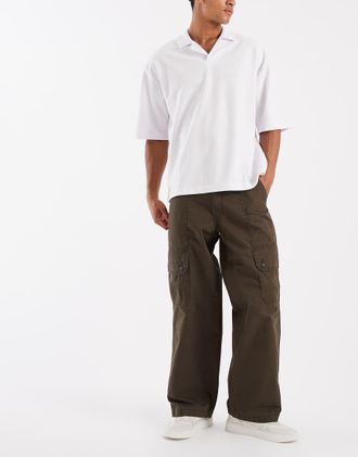 Levi's pantalon cargo extra baggy kaki-Vert